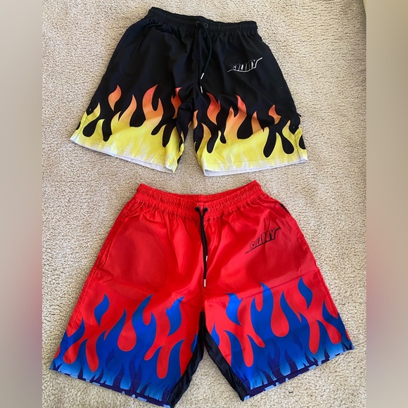 Soleboy | Swim | Soleboy Flame Black Red Swim Trunks Set 2 | Poshmark